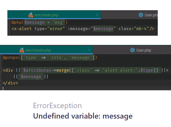 Component Class Is Not Receiving Any Values · Issue 36256 · Laravel Framework · Github
