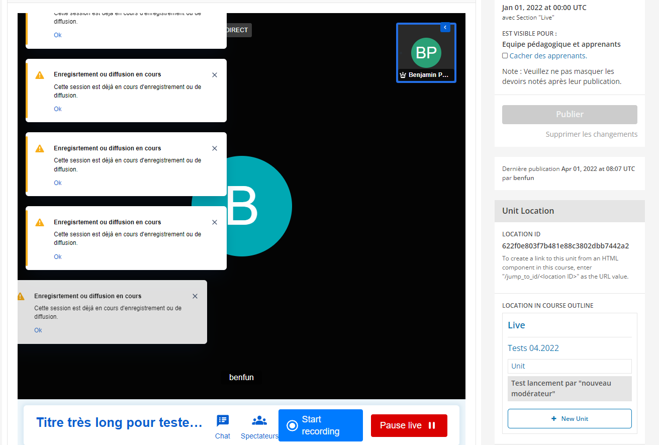 Jitsi warn us that multiple moderators are trying to start a live · Issue #1475 · openfun/marsha ...