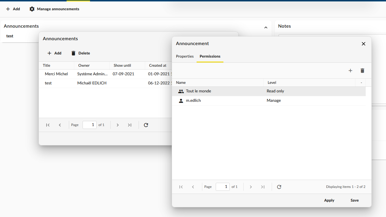 Creating an announcement is allways shared with "everyone" group by default · Issue #930 ...
