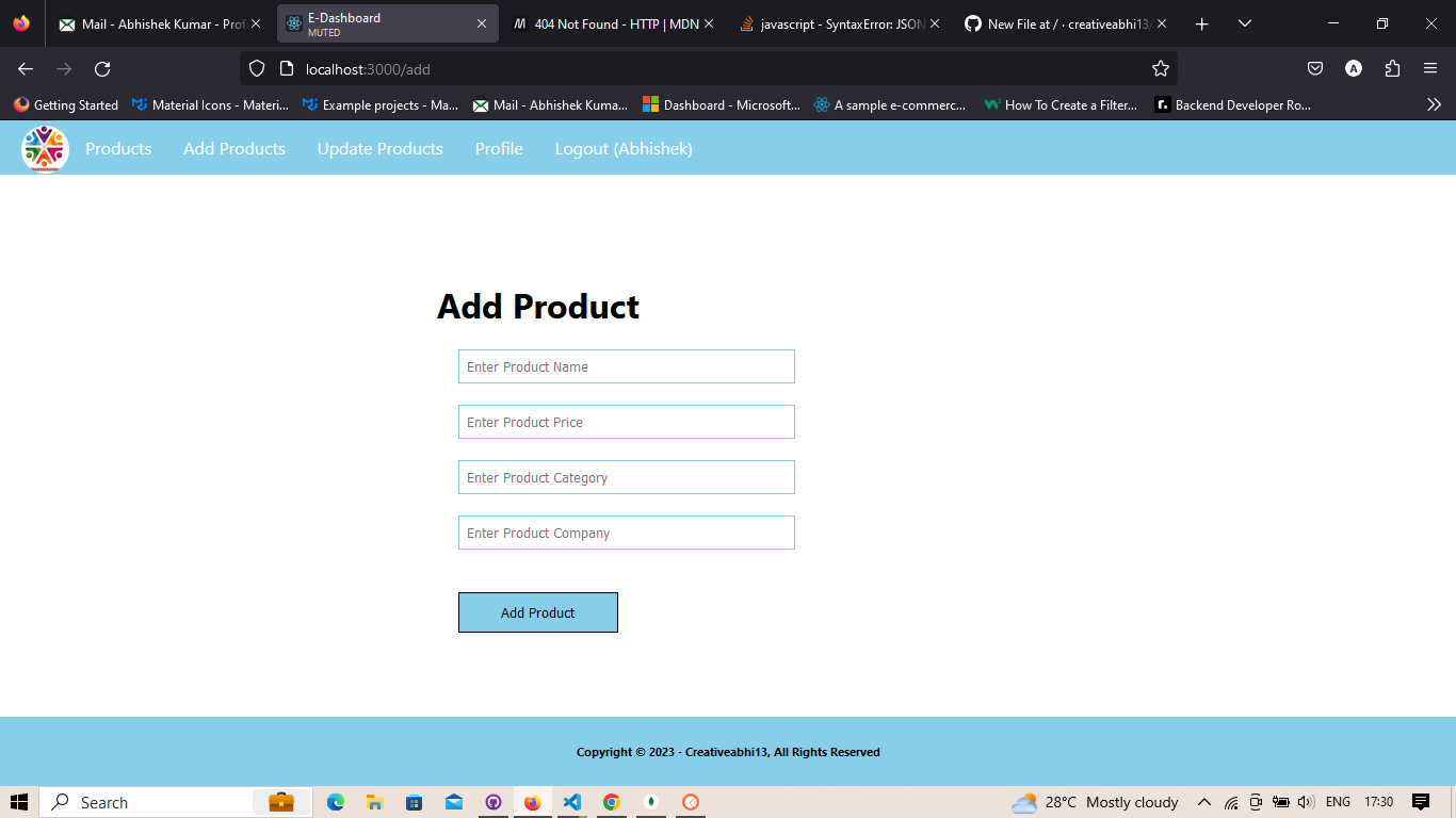 GitHub - creativeabhi13/E-Dashboard