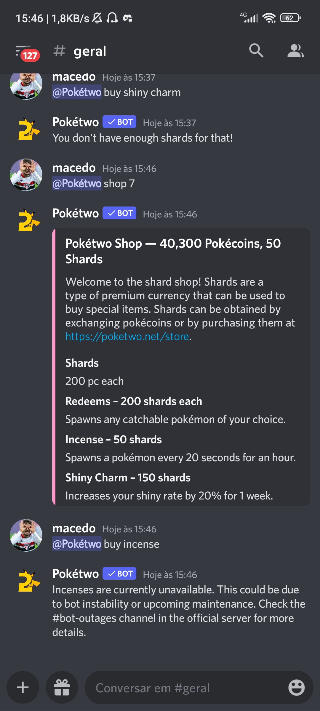 I can't buy / use incense · Issue #481 · poketwo/poketwo · GitHub