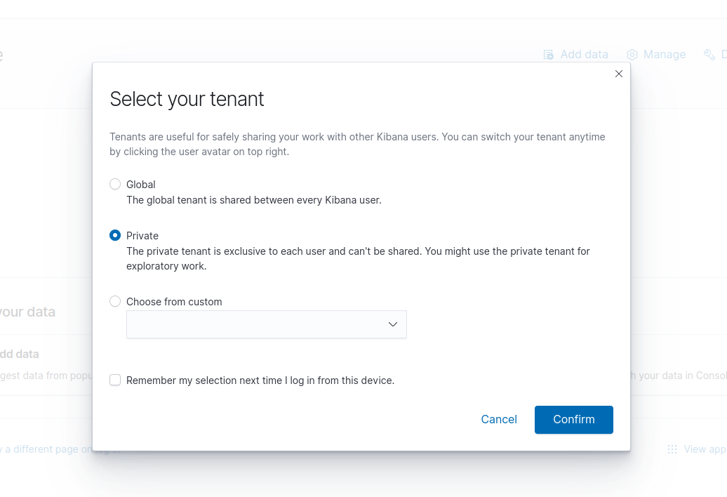 Pop Up For Tenants Setting On Open Distro Crash The Test Suite 