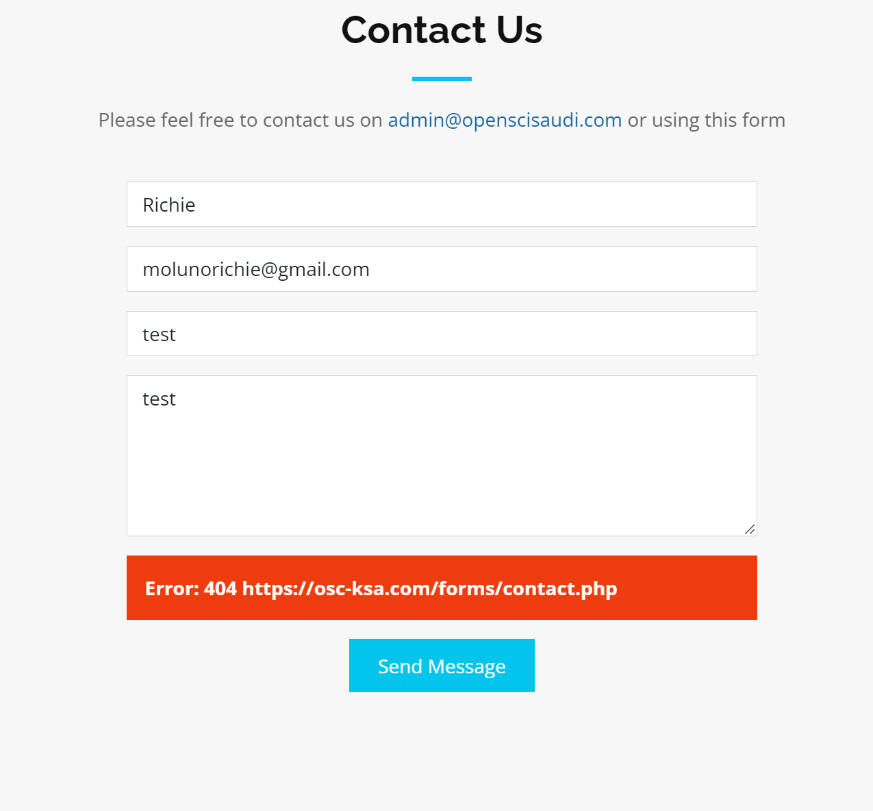  BUG Quick Contact Form Returns 405 Error Code Issue 129 Open