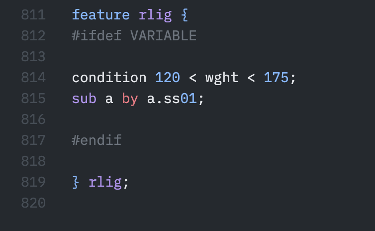 Error "Expected glyph class definition or statement: got NAME condition" · Issue #981 ...