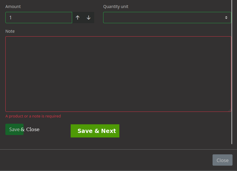 Feature Request: Shopping list - save & next button · Issue #2031 · grocy/grocy · GitHub