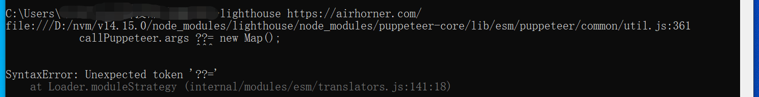 node run it，lighthouse url to error · Issue #15128 · GoogleChrome/lighthouse · GitHub