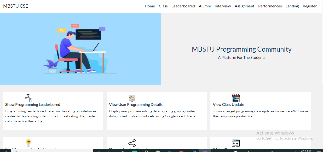 GitHub - Jaminur-Rashid/MBSTU-Programming-Community-Tool: A web-based application for the ...