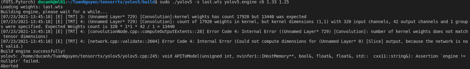 Can not convert yolov5x6 · Issue #642 · wang-xinyu/tensorrtx · GitHub