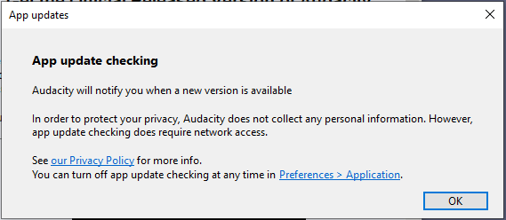 Simplify "App update checking" screen · Issue #4351 · audacity/audacity · GitHub