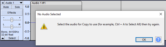 "select all audio if selection required" doesn't work on Copy anymore · Issue #5529 · audacity ...