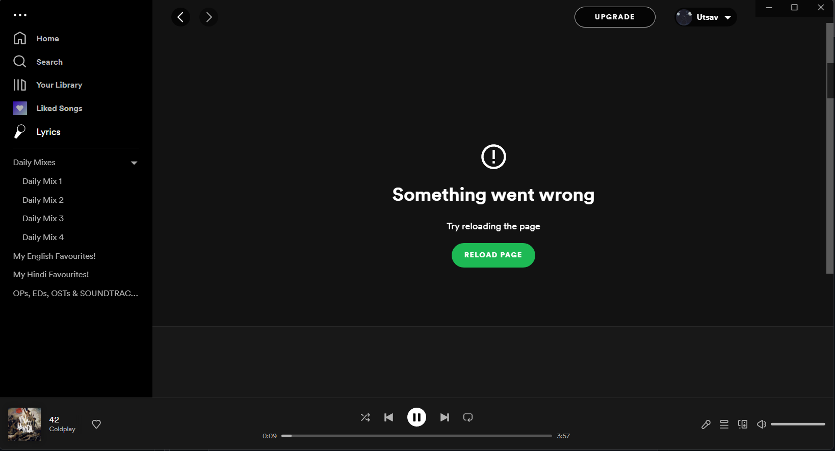 Custom App Lyrics shows "Something went wrong" error · Issue #1491 · spicetify/cli · GitHub