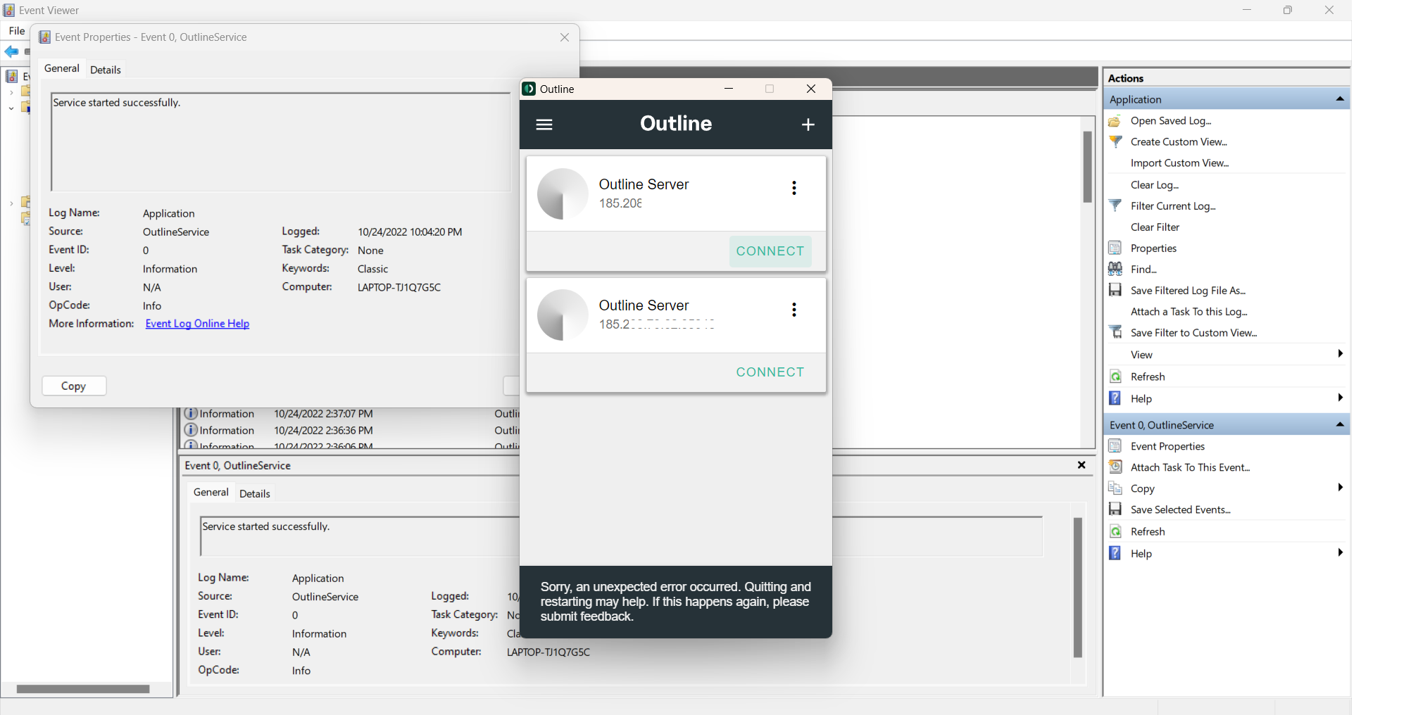 Outline Client has stopped working after updating Windows 11, 21H2 to Windows 11, 22H2 · Issue ...