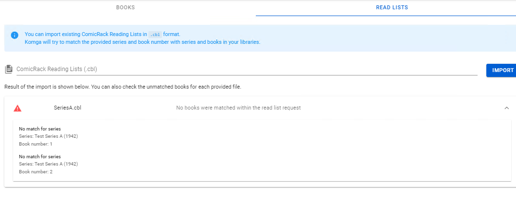 Reading List Import Result Export · Issue #1010 · gotson/komga · GitHub