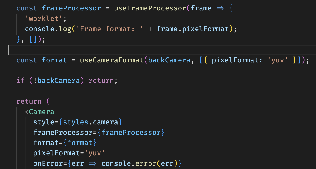 🐛 Using `pixelFormat="yuv"` in Frame Processor crashes on Samsung A53 · Issue #1947 · mrousavy ...