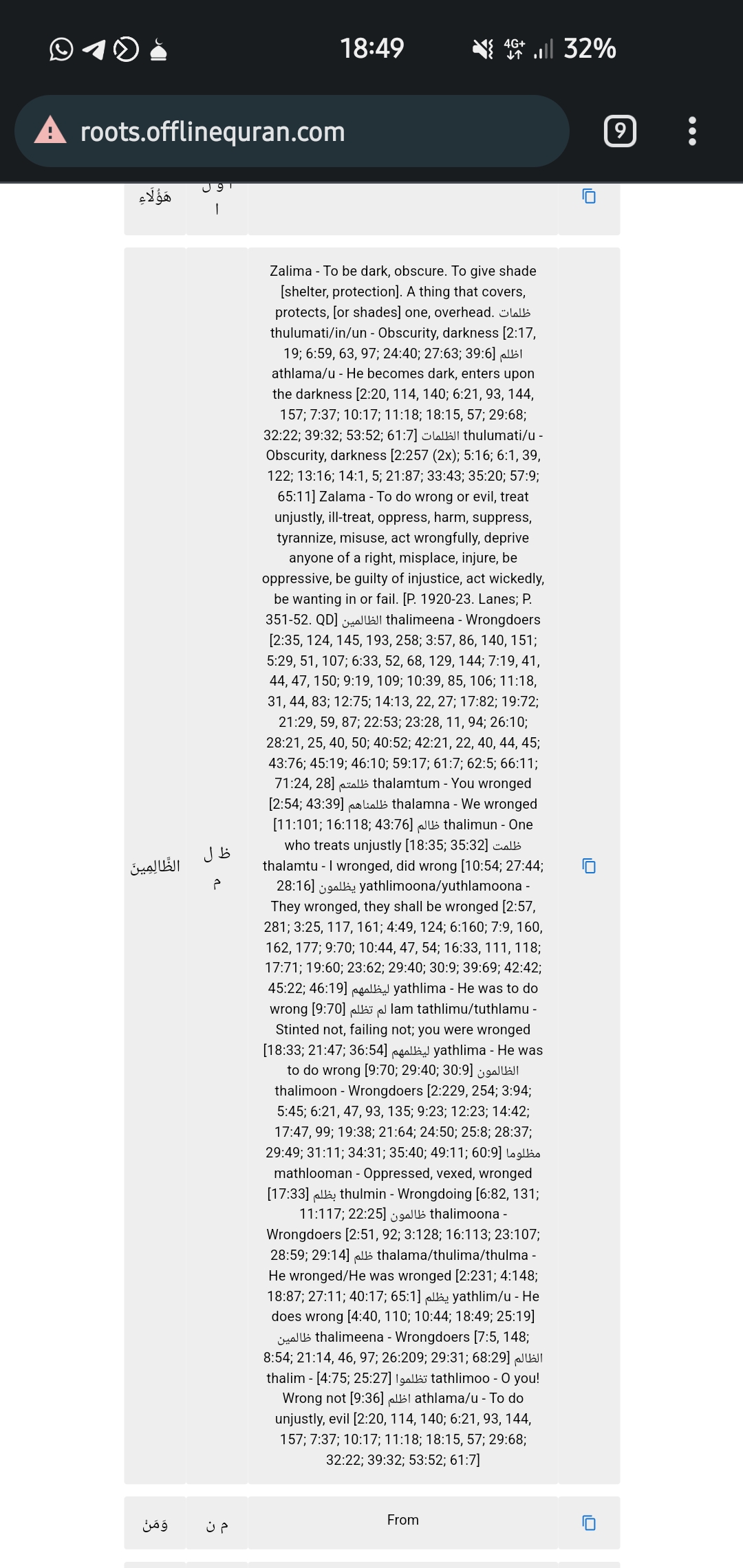 Display bug on ظلم root · Issue #58 · Quran-Journey/roots · GitHub