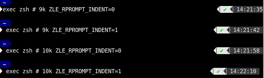 extra trailing space on right prompt in 10k vs 9k · Issue #68 · romkatv ...