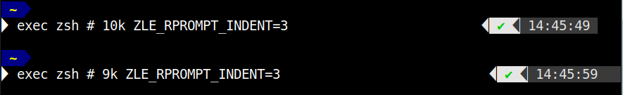 extra trailing space on right prompt in 10k vs 9k · Issue #68 · romkatv ...