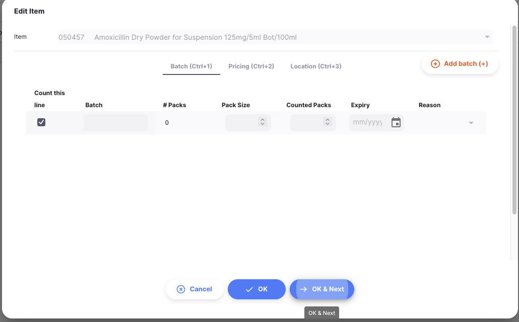 Focus stays on "OK & Next" in stocktake item input modal · Issue #1498 · msupply-foundation/open ...