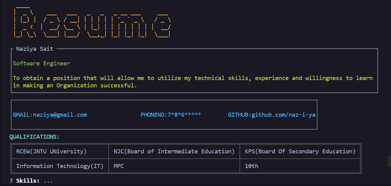 GitHub - naz-i-ya/CLI-Resume: A Simple CLI-Resume