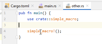 False positive "unresolved reference" on macro imported from another file inside a function ...