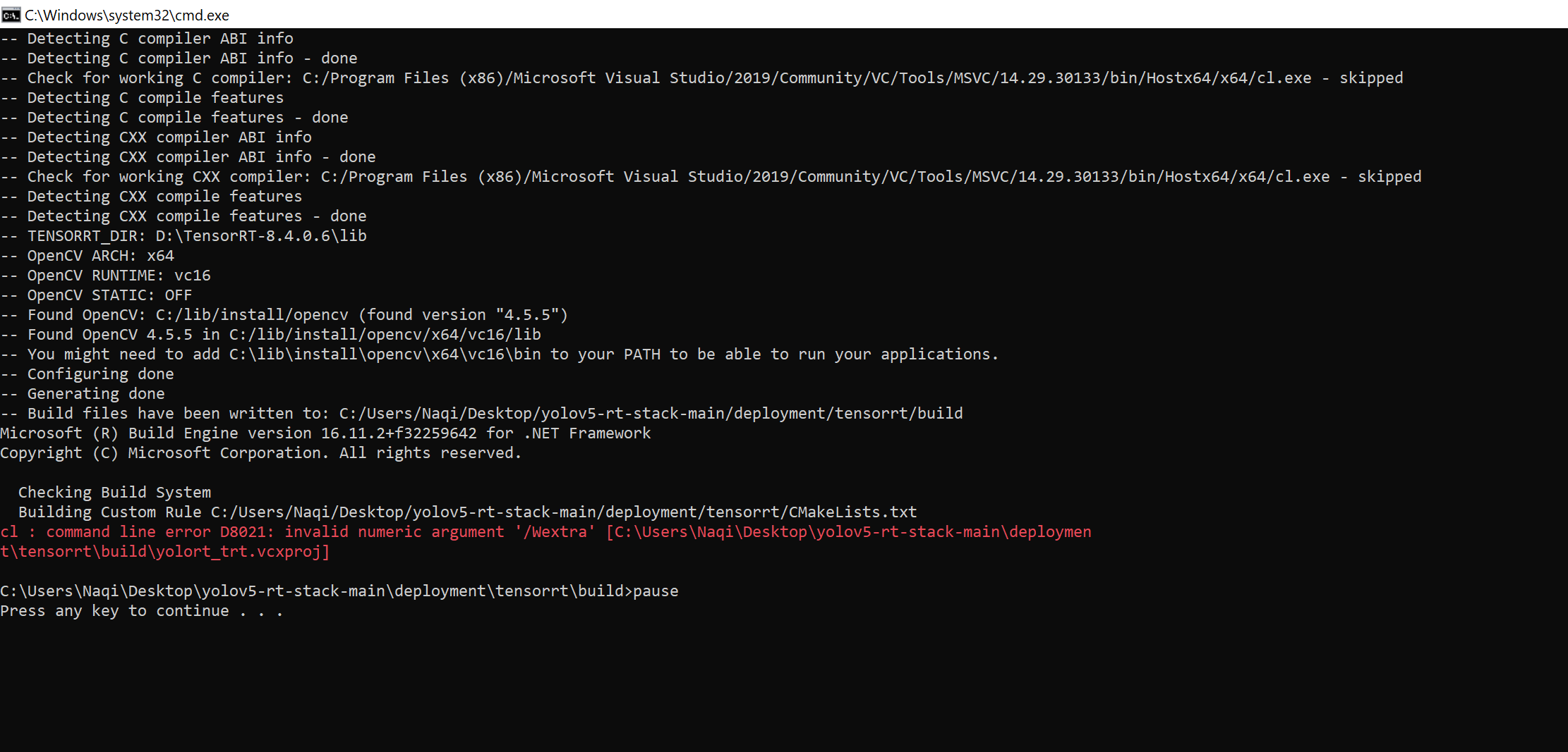 Windows TensorRT C++ example compatibility · Issue #384 · zhiqwang/yolort · GitHub