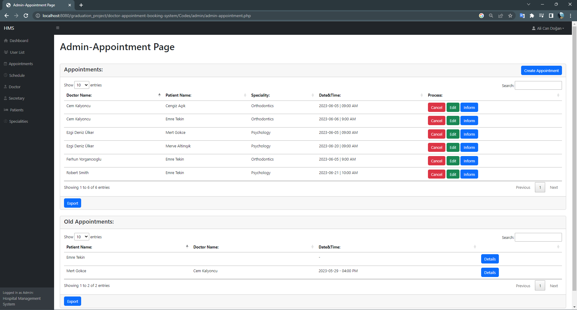 GitHub - doganalican46/HospitalManagementSystem