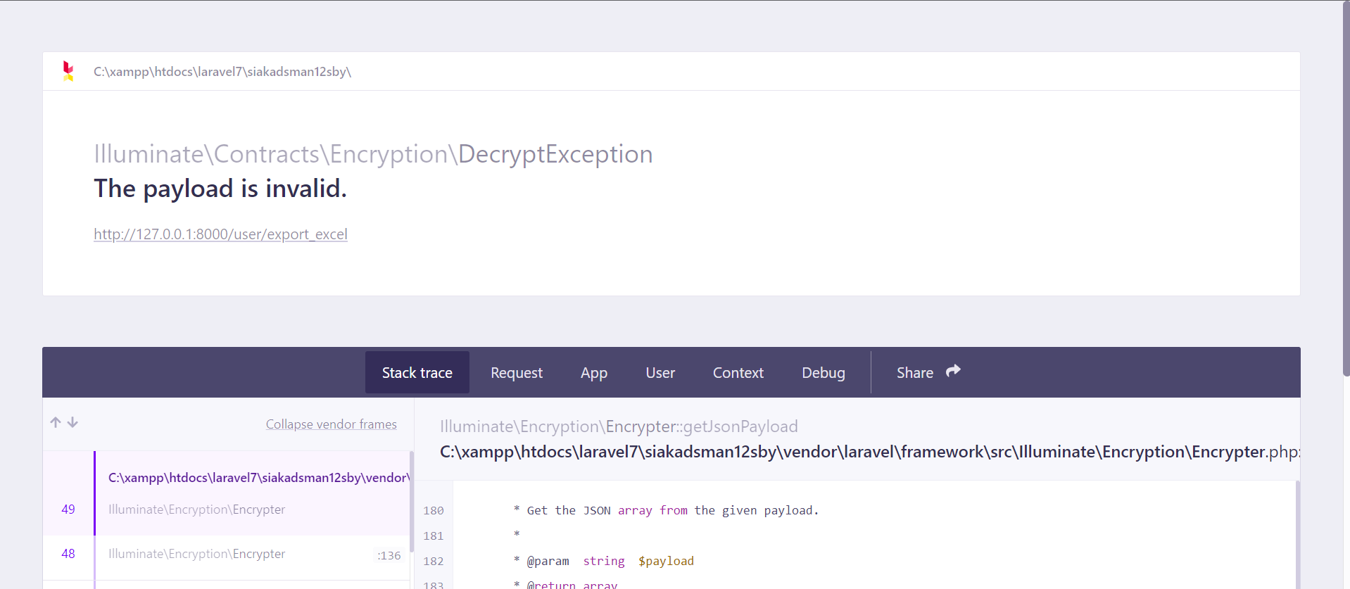 [Bug]: The payload is invalid when export excel to laravel 7 · Issue #3990 · SpartnerNL/Laravel ...