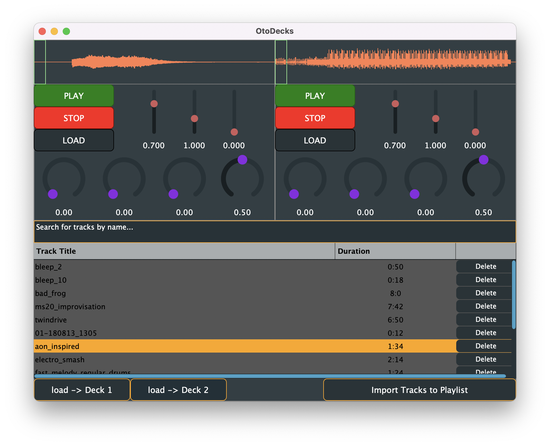 GitHub - payal0908/OtoDecks-DJ-Application: A DJ application with built-in playlist manager