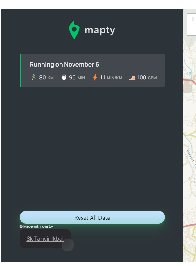 Github Sktanvirikbal Mapty App An Web App For Marking Workout Locations In A Map