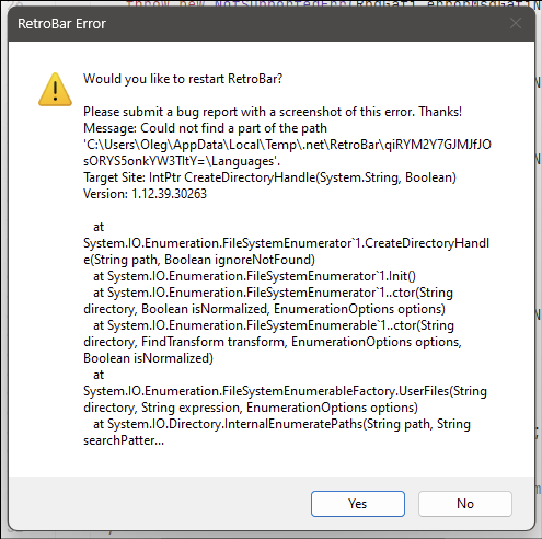 Often during changing theme: Exception - Width and Height must be non-negative… · Issue #661 ...