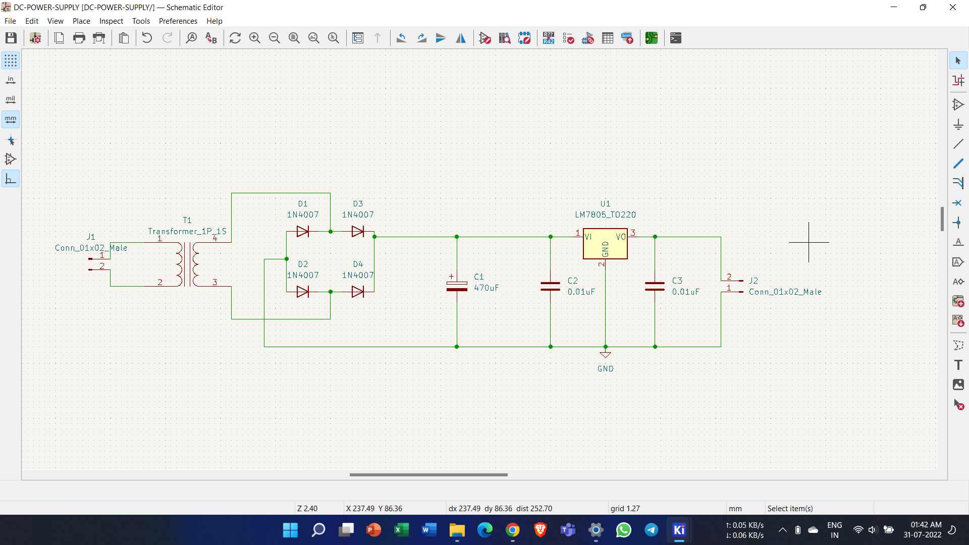 GitHub - Abilesh26/dc_powersupply: KiCAD for PCB layout of a AC to DC ...