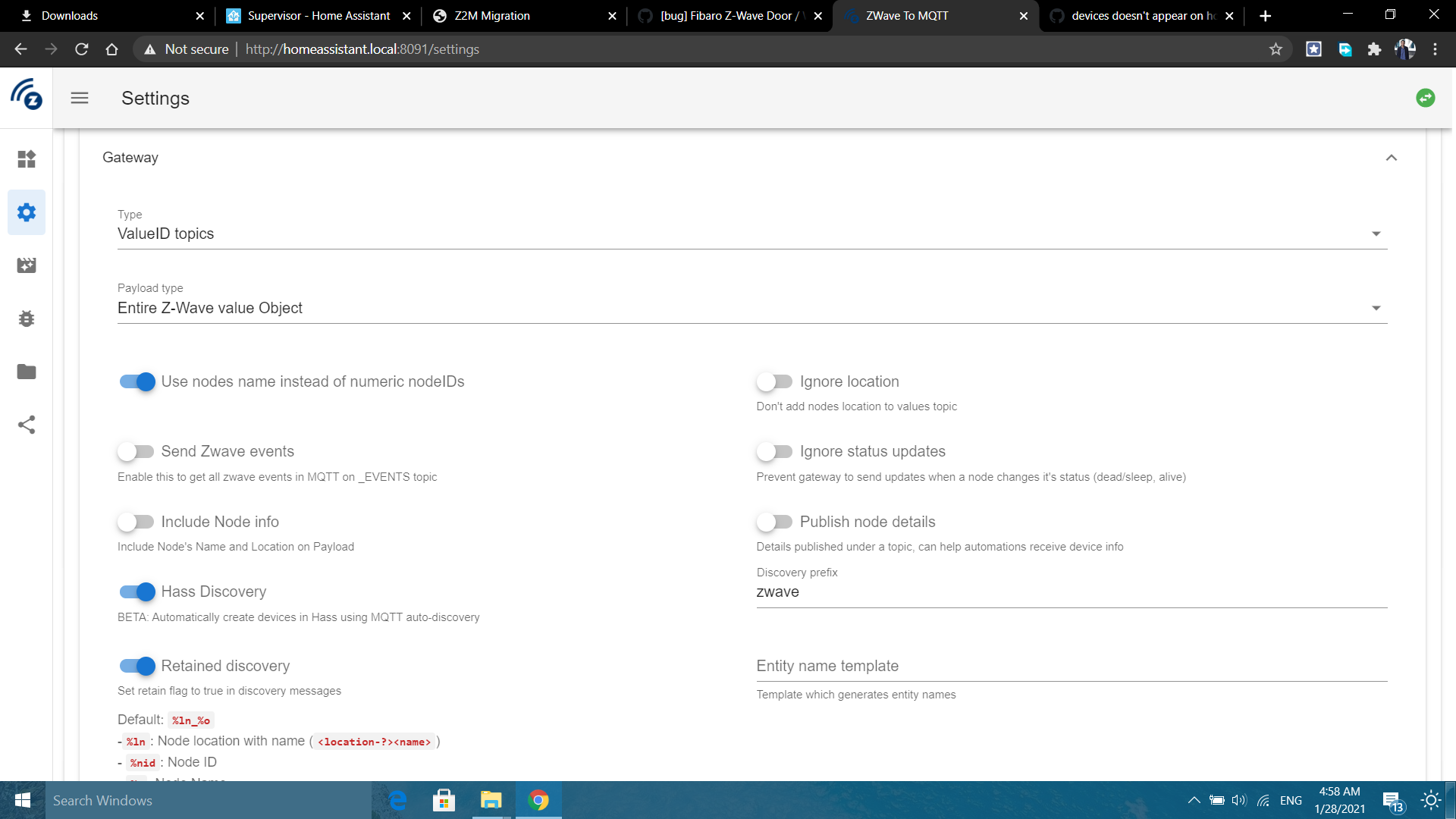 devices doesn't appear on home assistant?[question] · Issue #889 · OpenZWave/Zwave2Mqtt · GitHub