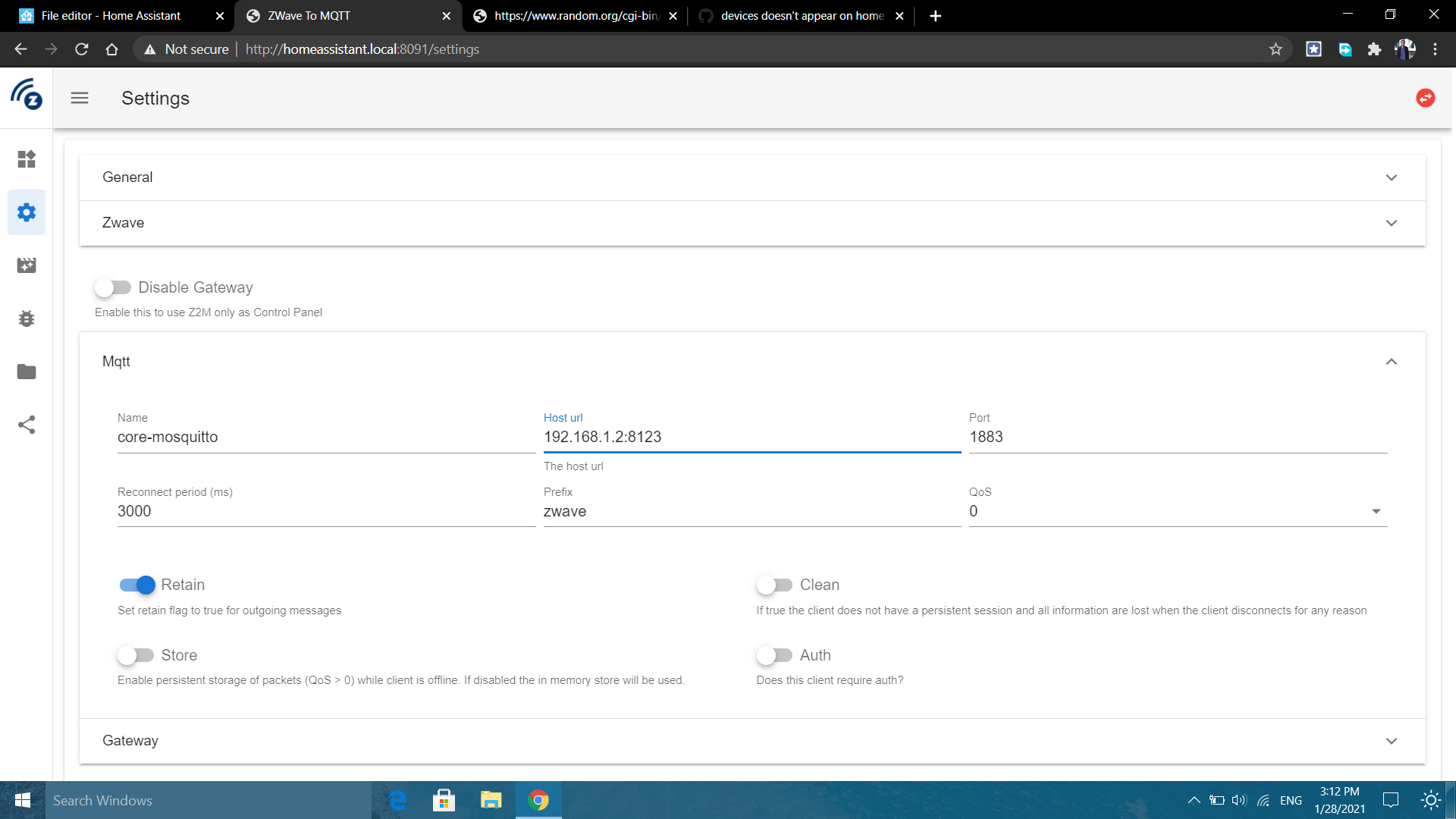 devices doesn't appear on home assistant?[question] · Issue #889 · OpenZWave/Zwave2Mqtt · GitHub