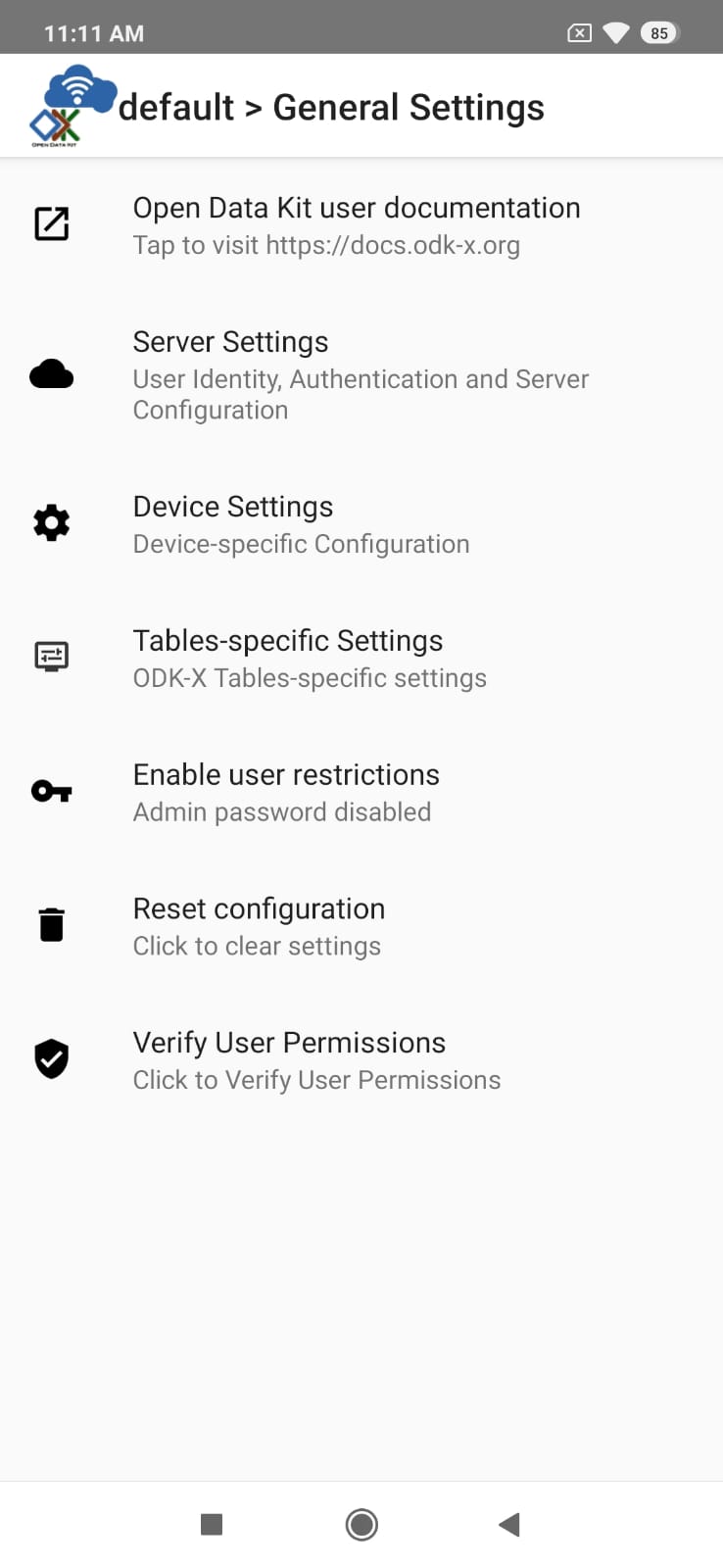 ODK-X Services- Need for distinguishable settings icons · Issue #378 · odk-x/tool-suite-X · GitHub
