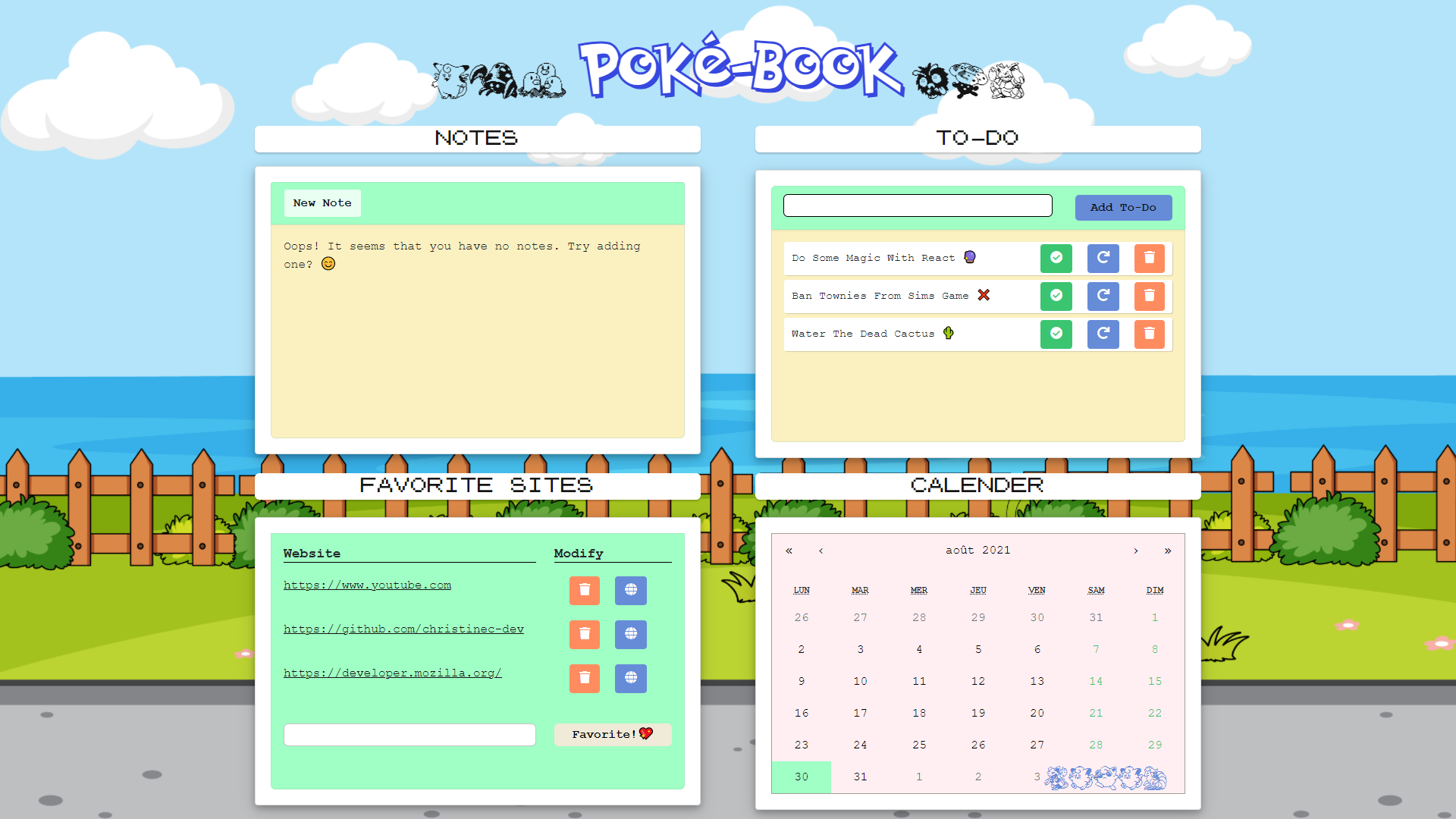 GitHub - CaroD59/Poke-Book: Poké-Book is a Pokémon-themed note-keeping ...