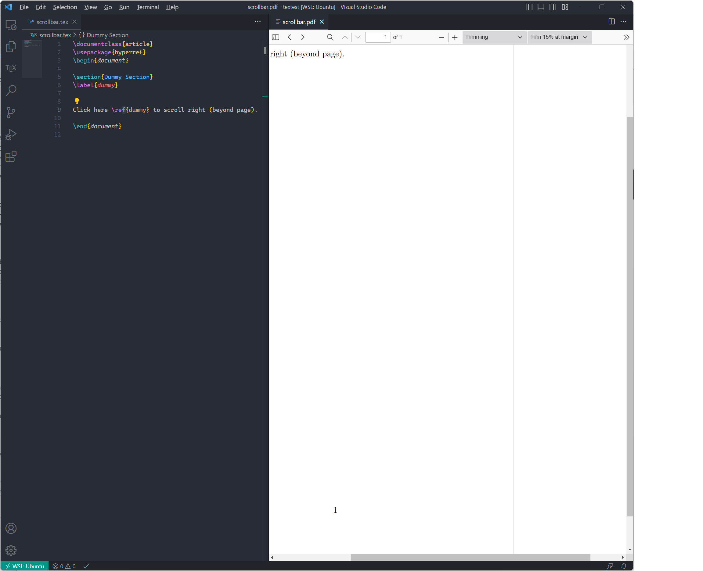 PDF viewer: Horizontal scrollbar beyond page width when page trimming is on · Issue #3749 ...