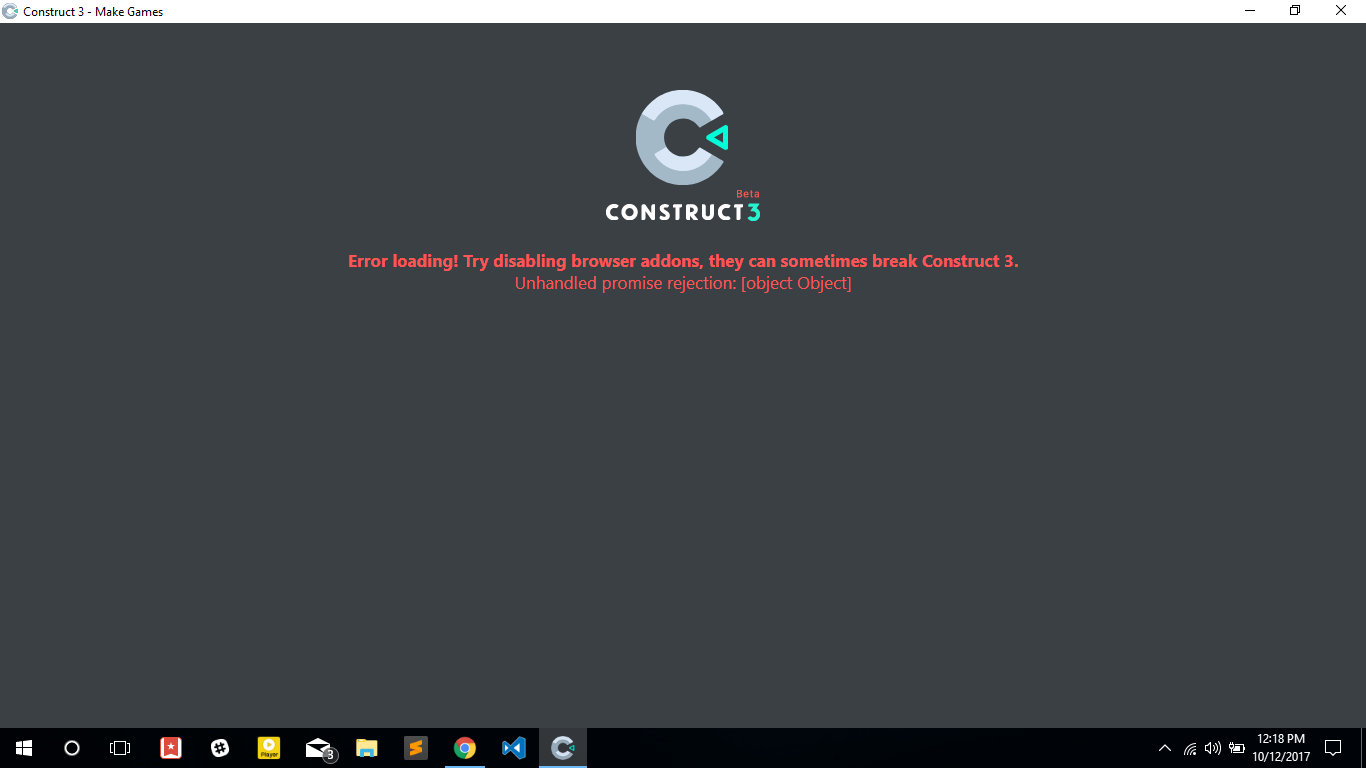 Can't launch C3 anymore (very rarely) · Issue #911 · Scirra/Construct-bugs · GitHub