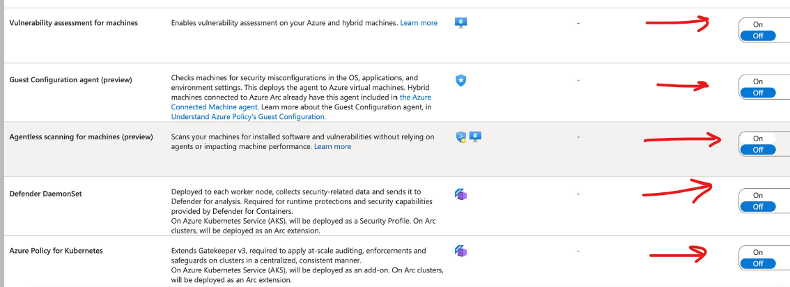 Feature Request Allow Complete Configuration Enable Options Of Azure Defender For Vms · Issue 