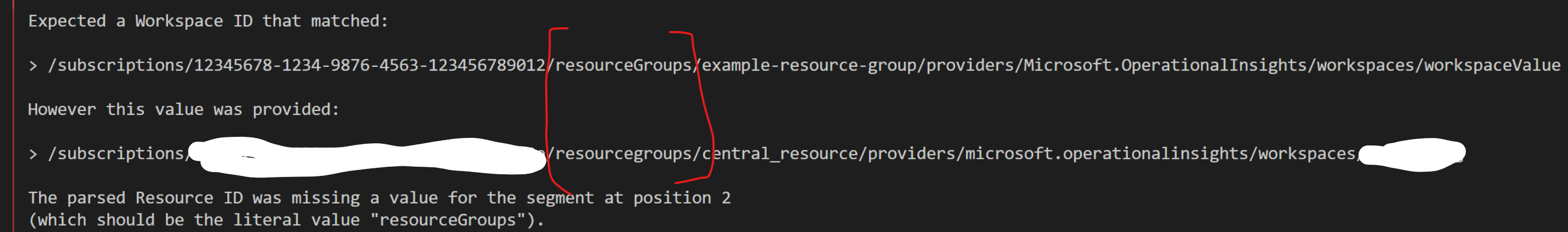 Error parsing segment "staticResourceGroups": expected the segment "resourcegroups" to be ...