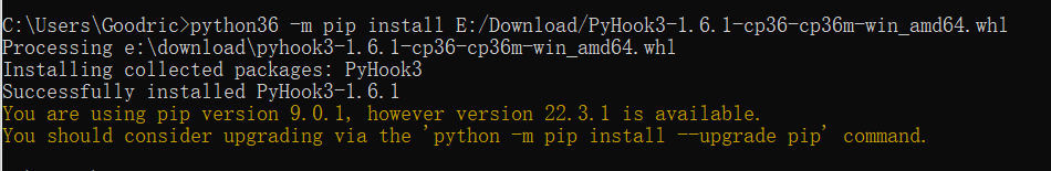 GitHub - goodric/PyHook3-1.6.1-cp36-cp36m-win_amd64.whl: pyhook3 for python36