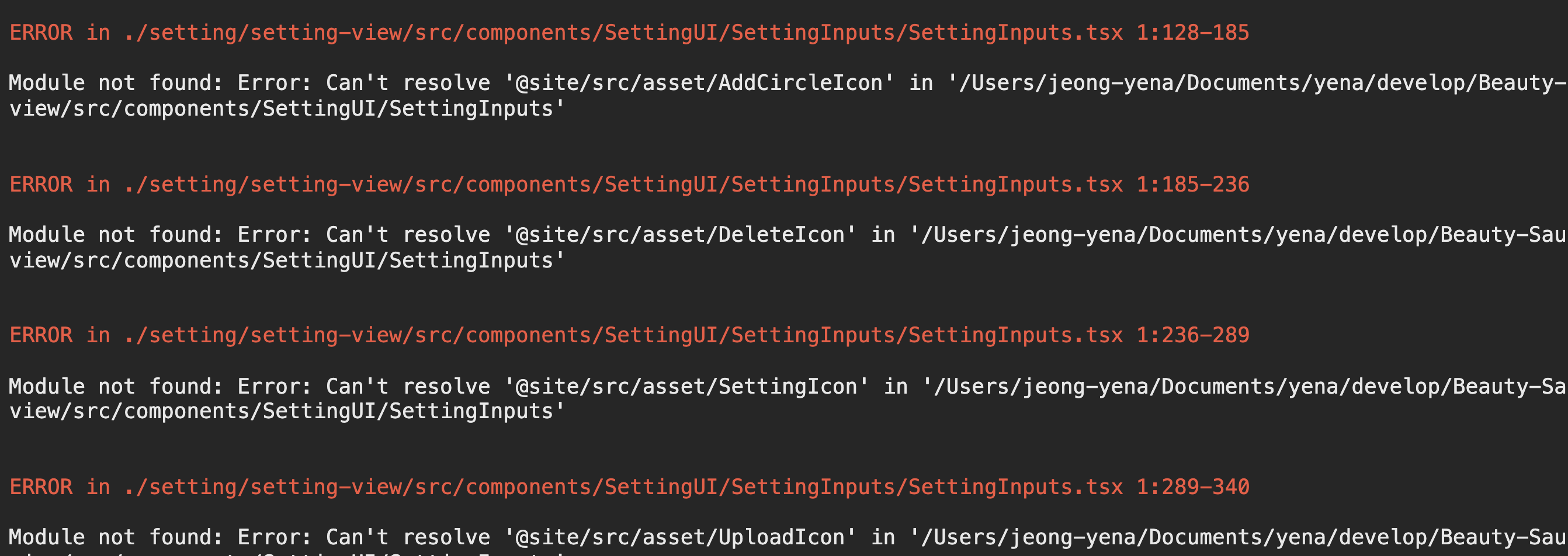 bug: @site 에러 · Issue #55 · Beauty-Saurus/Beauty-Saurus · GitHub