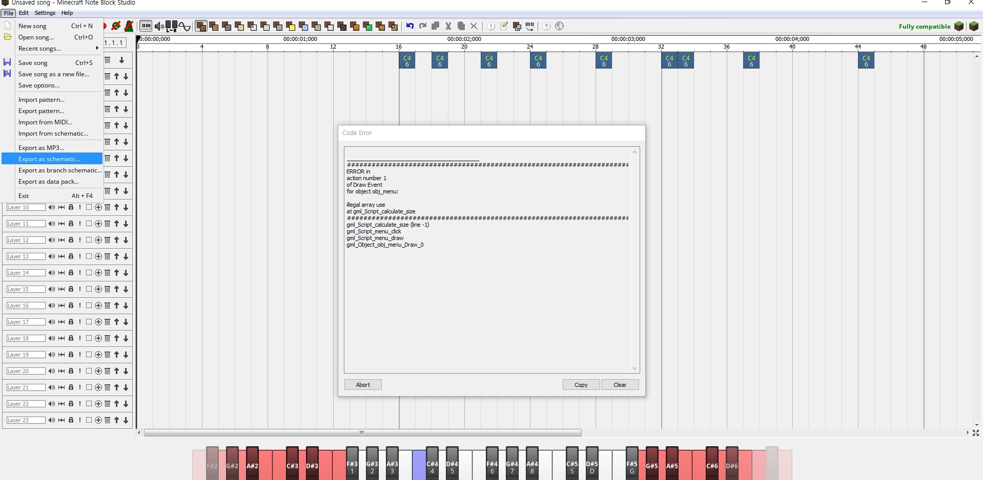 I tried several times, but I couldn't export it. · Issue #224 · OpenNBS/NoteBlockStudio · GitHub