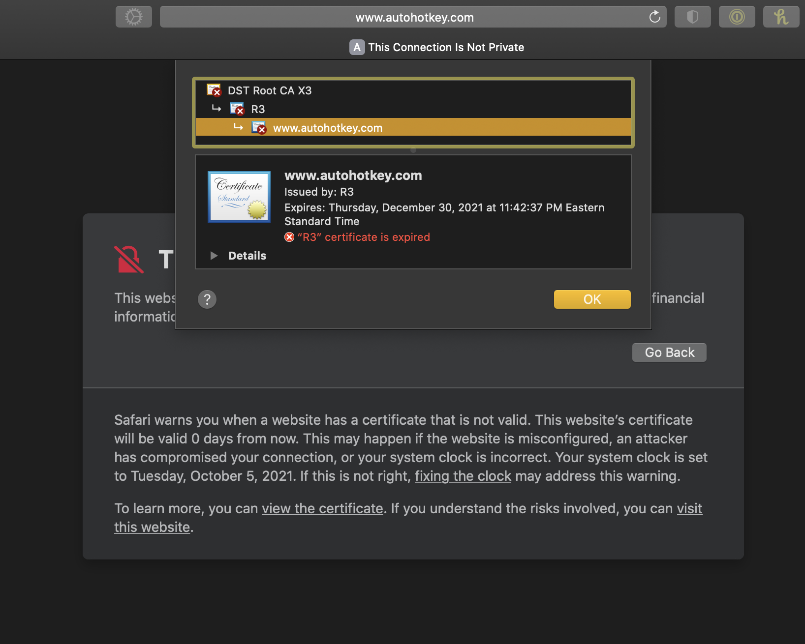 NET::ERR_CERT_DATE_INVALID · Issue #523 · AutoHotkey/AutoHotkeyDocs · GitHub