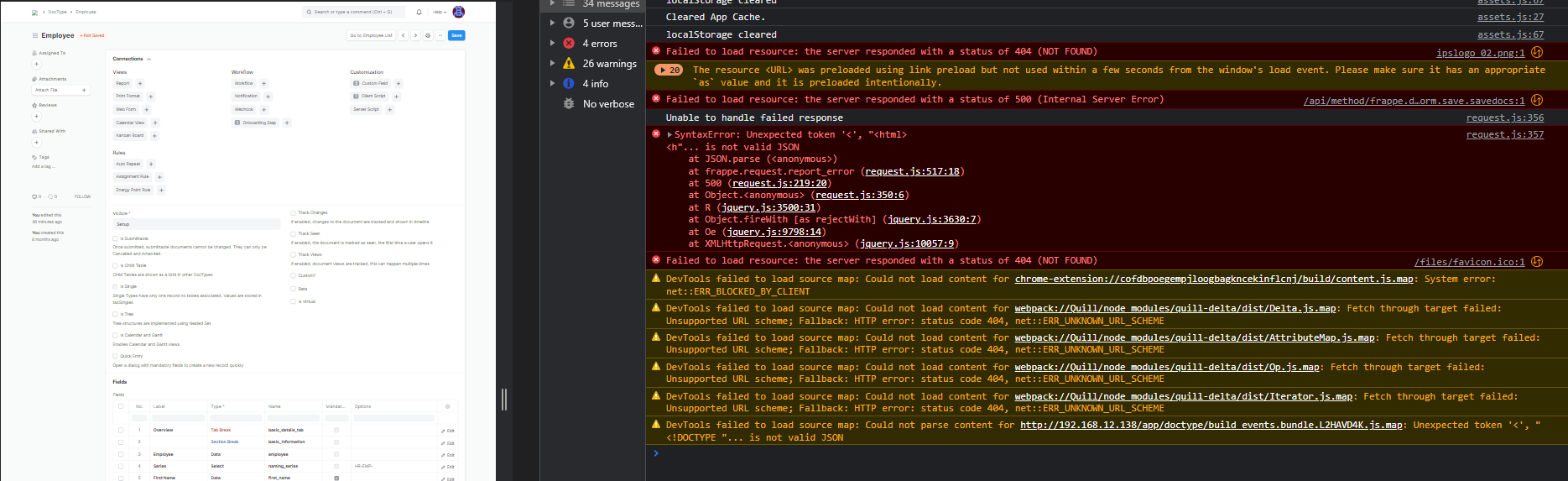 Modifying DocType will not save · Issue #32885 · frappe/erpnext · GitHub