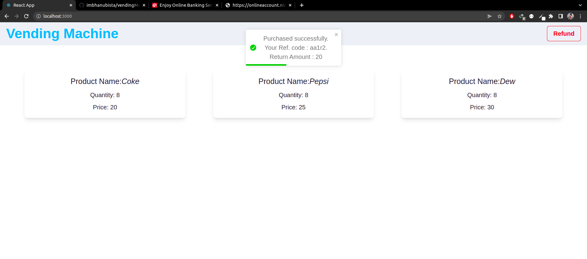 GitHub - imbhanubista/vendingMachine: Vending Machine, this is a ...
