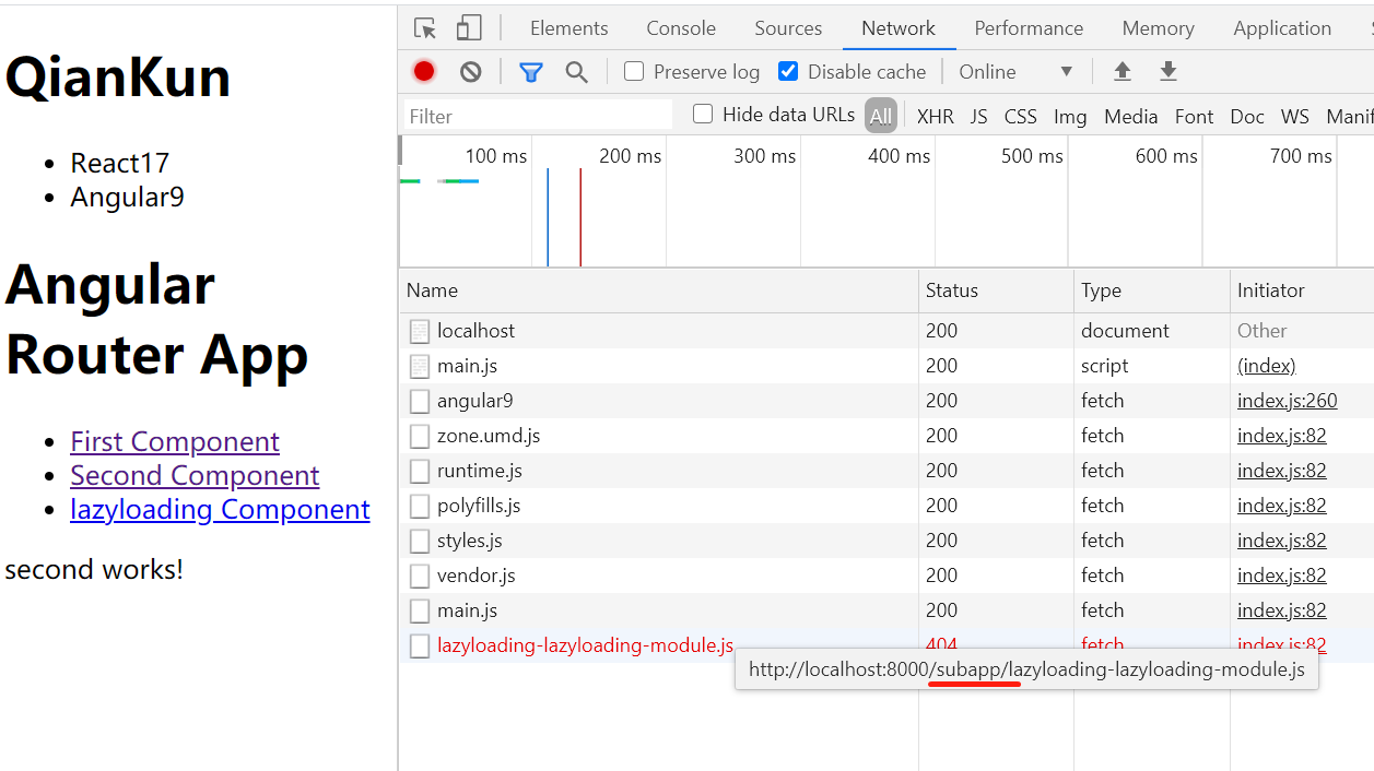 [Bug]angular lazy loading 无法正确加载路径 · Issue #1220 · umijs/qiankun · GitHub