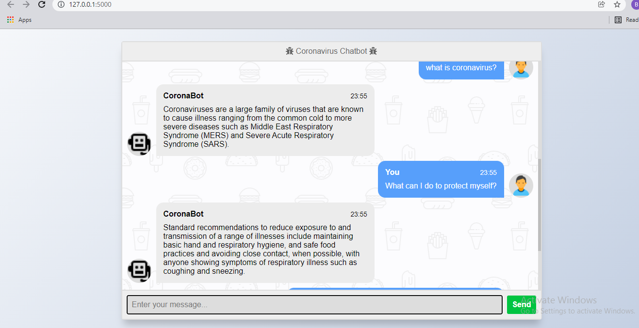 GitHub - BlessonDuraiseelan/Corona-Chatbot: A chatbot that is used for ...