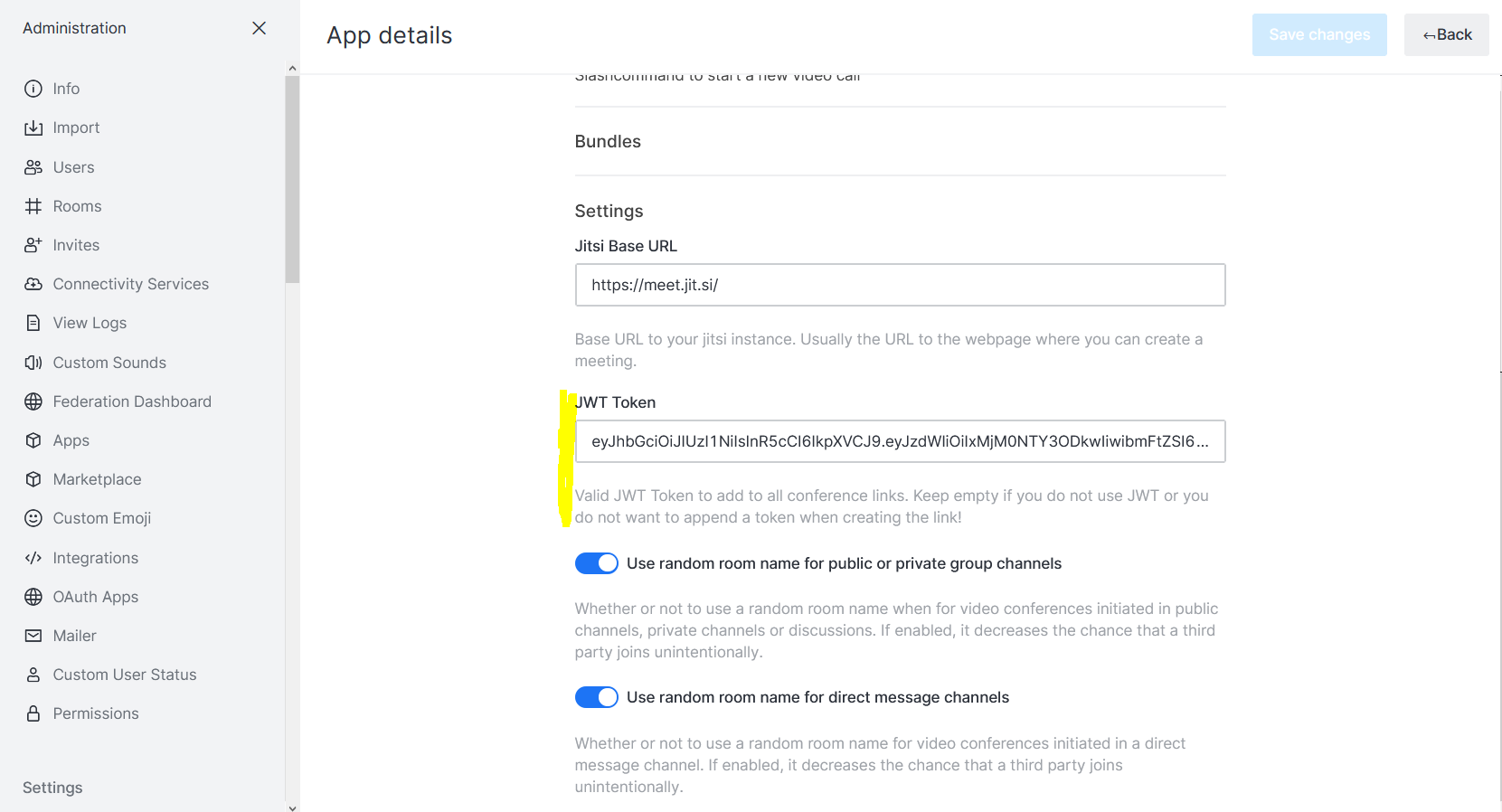 jwt authentication dosn't work · Issue #5 · RocketChat/Apps.Jitsi · GitHub