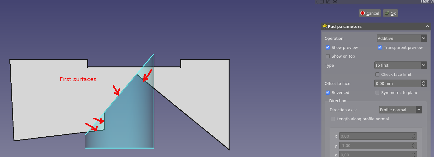 Pad type "to first" and "to last" is not working properly · Issue #1134 · realthunder/FreeCAD ...