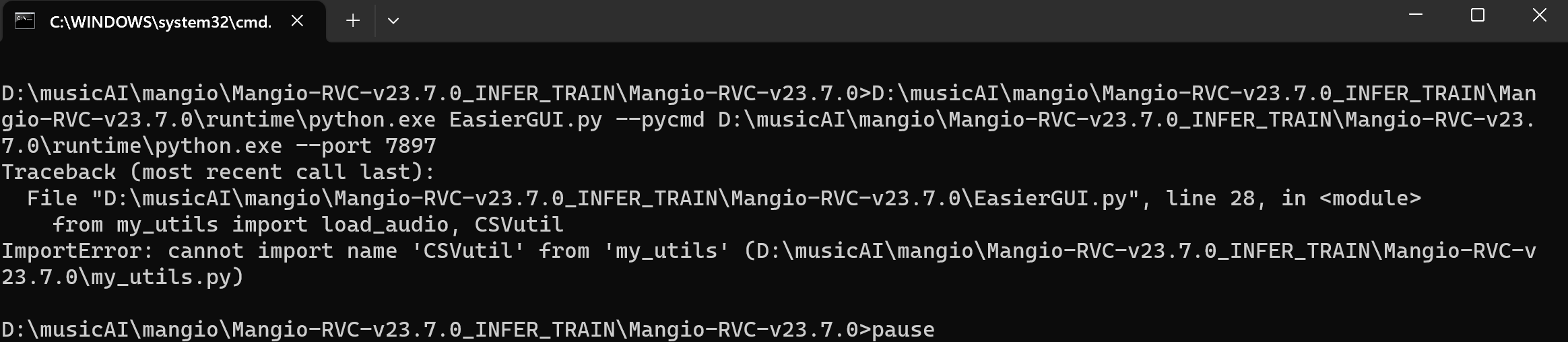 cant get easygui to work · Issue #110 · Mangio621/Mangio-RVC-Fork · GitHub